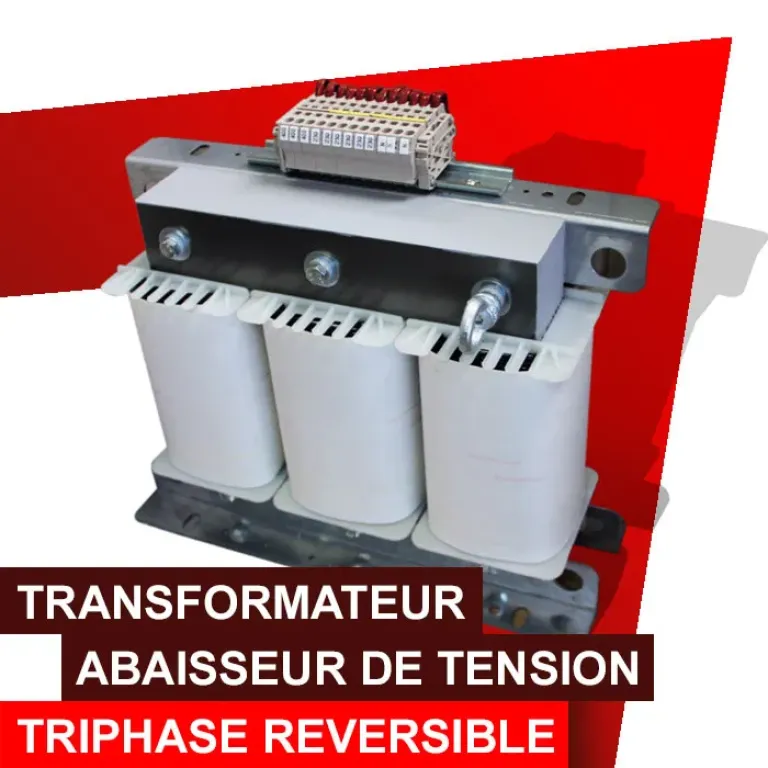 Transformateur abaisseur de tension triphasé réversible